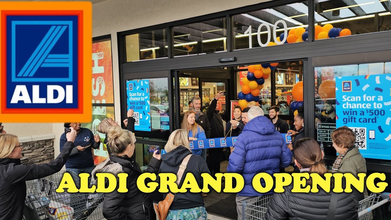 ALDI GRAND OPENING IN TEMECULA, CA - CEREMONY, SHOPPING, HAUL - YouTube