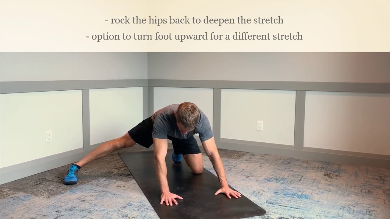 Kneeling hip adductor stretch - YouTube