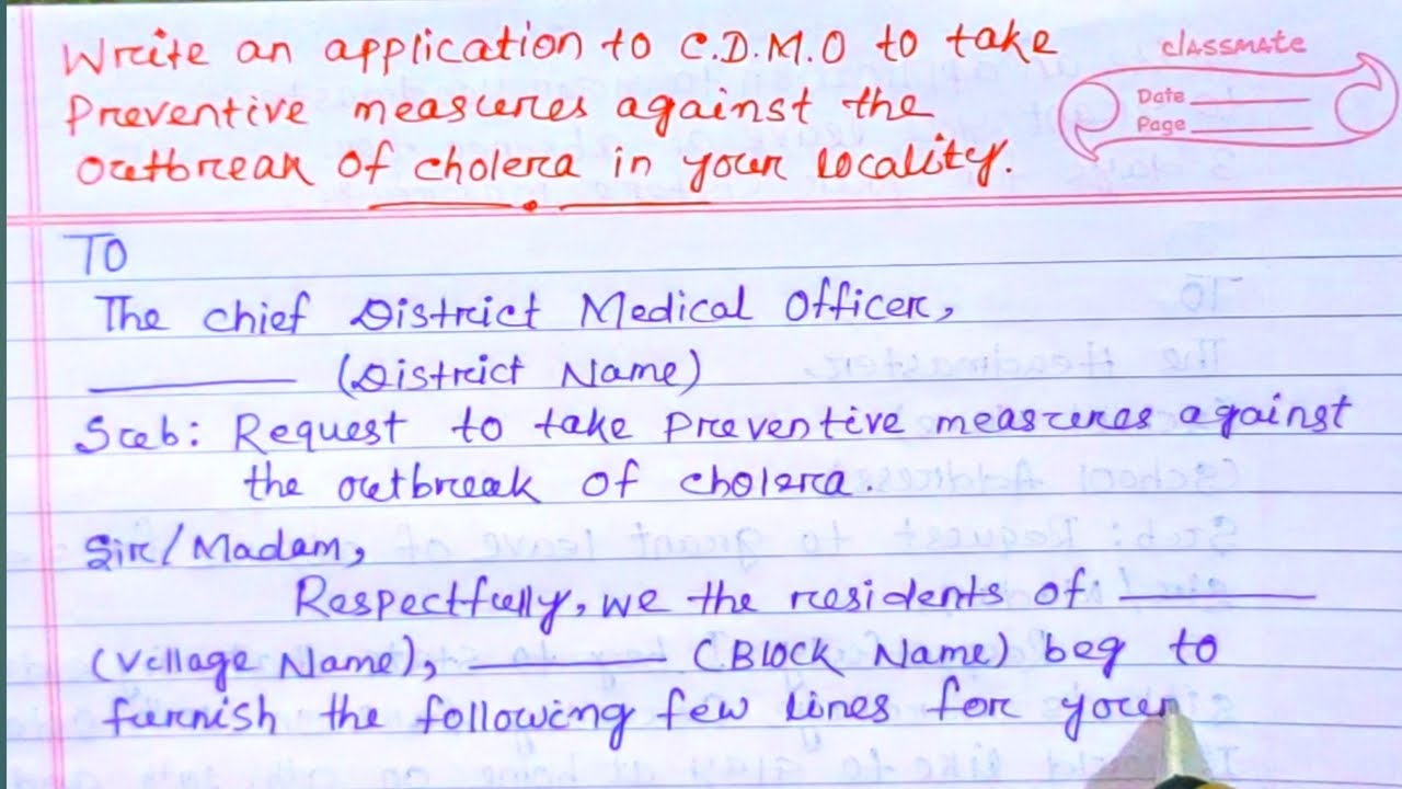 Application To C.D.M.O. To Take Preventive Measures Against The ...