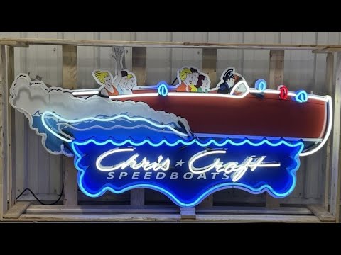 Chris-Craft Boats Custom-Made Animated Neon Sign - YouTube