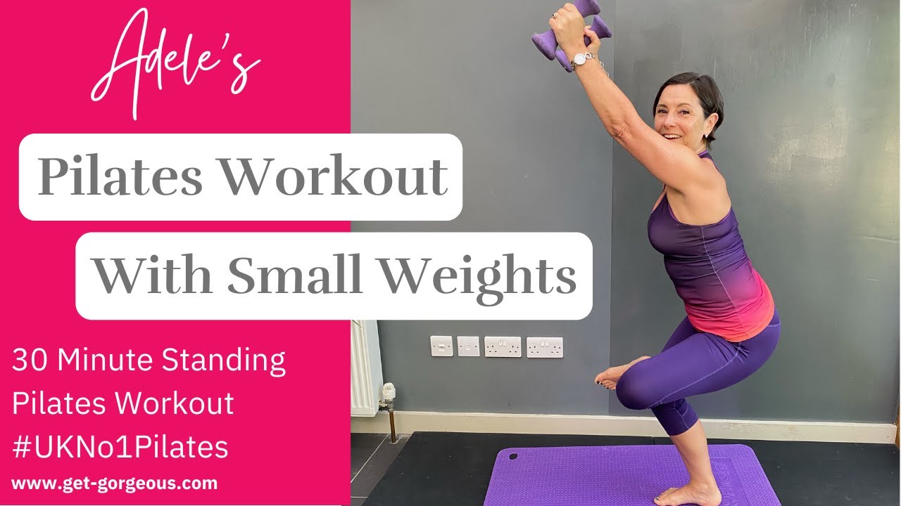 Standing Pilates with small hand weights #UKNo1Pilates - YouTube