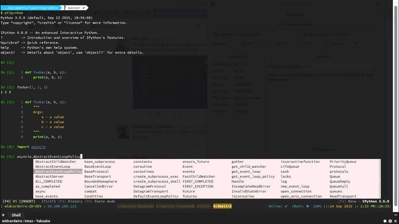 IPython with ptpython demo - YouTube