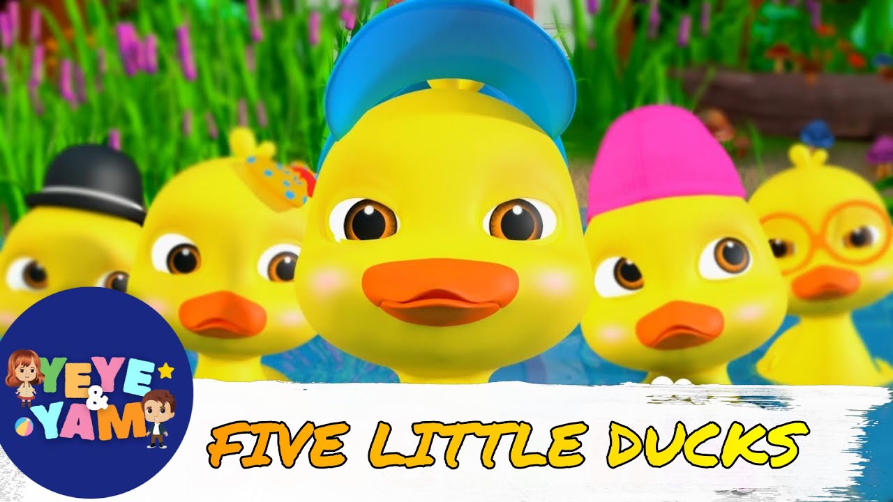 Five Little Ducks + SING ALONG LYRICS | More Nursery Rhymes for ...
