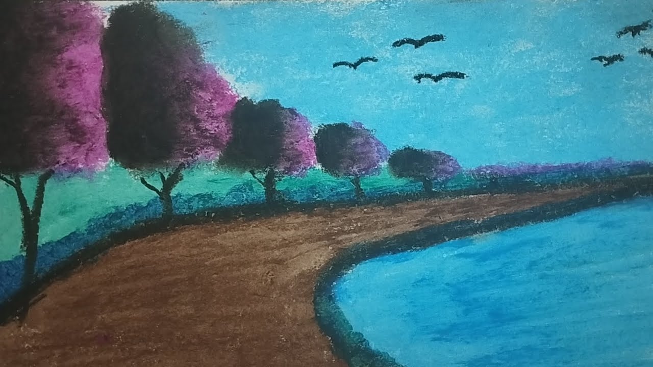 how to draw a simple landskap - YouTube