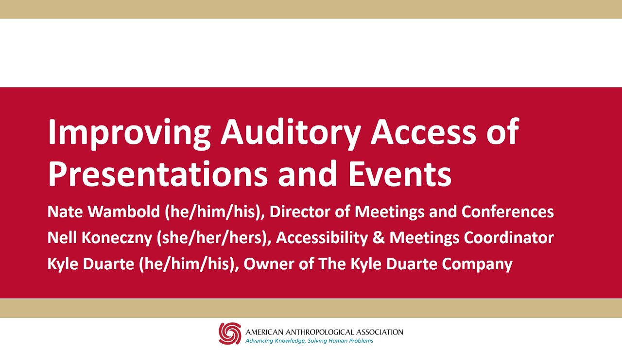 AAA Auditory Accessibility Message for Presenters - YouTube