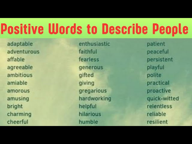 Words To Describe Someone