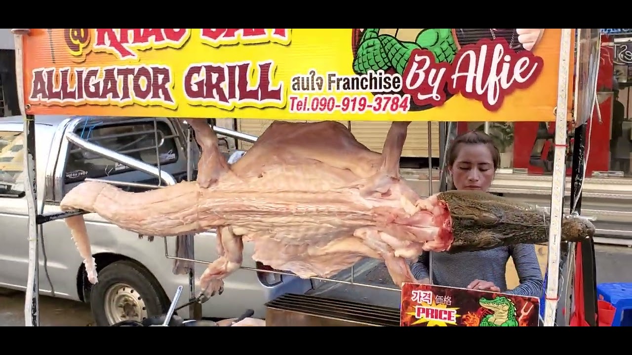 alligator on grill - Khaosan road ,Bangkok,Thailand (january 21 2023 ...