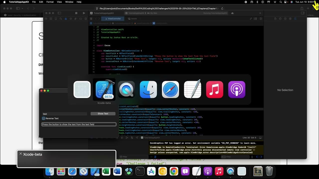 macOS Development with AppKit - 10 - Creating an Editable Text Field with NSTextField - YouTube