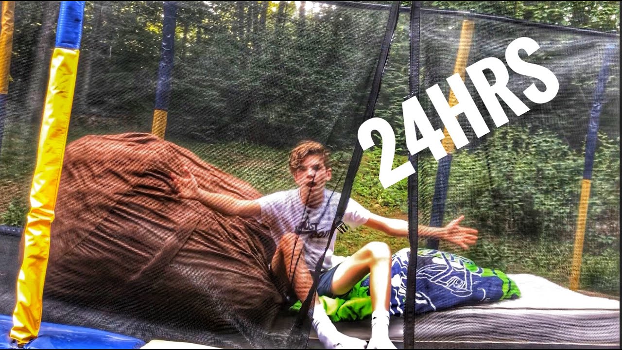 24 Hours On Trampoline Youtube