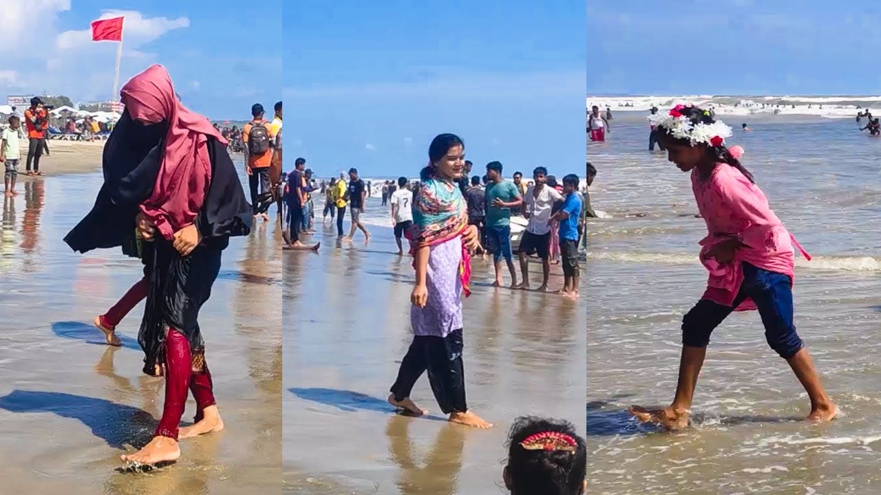 Beach | Walking Tour | Beautiful Girl in Beach | Sea Beach Walk 2023 ...