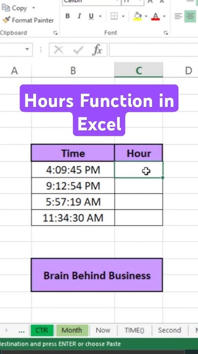 Separate Hours From Time | Excel Hour Formula | How To Use Hour function in excel - YouTube