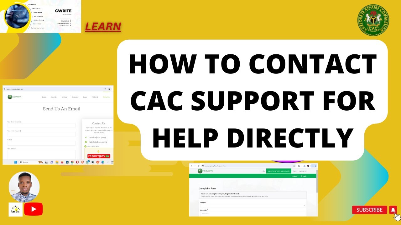 How to contact CAC support - YouTube