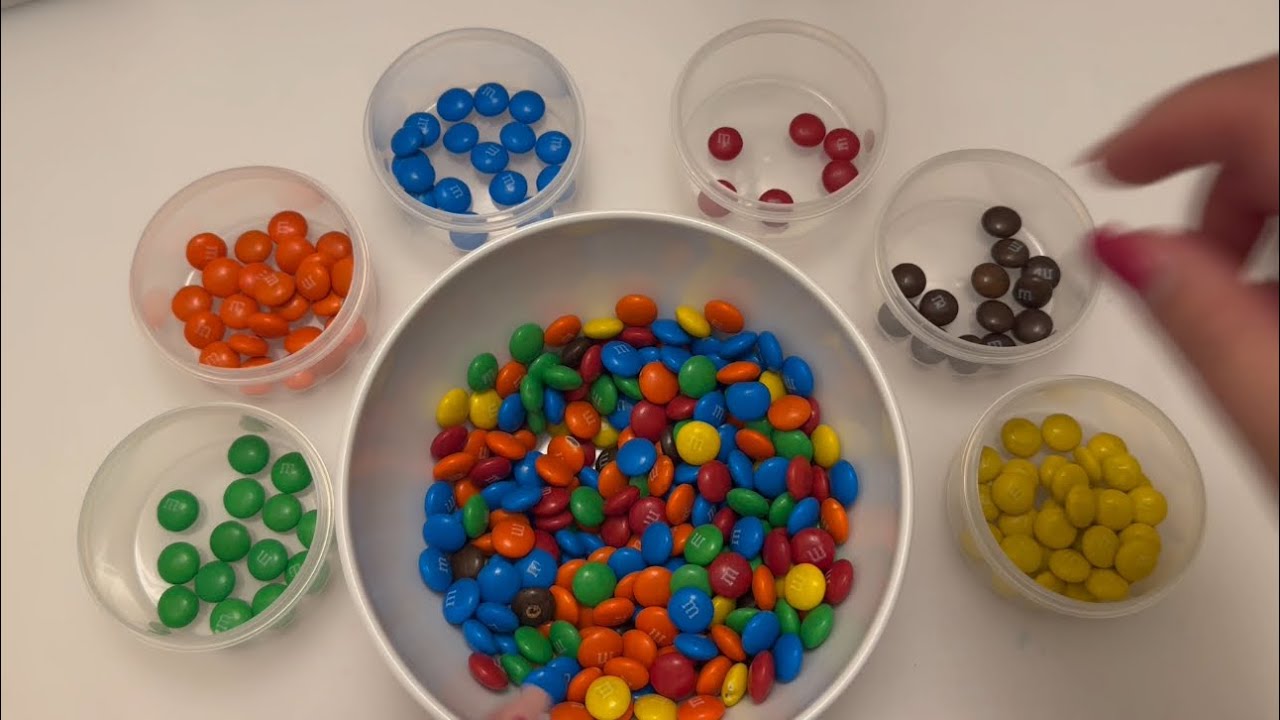 ASMR (2-13)(4) •COMPILATION• Colour Coding M&M’s 🤎💛🧡💚💙 ️ eat M&M’s 🤤 ...