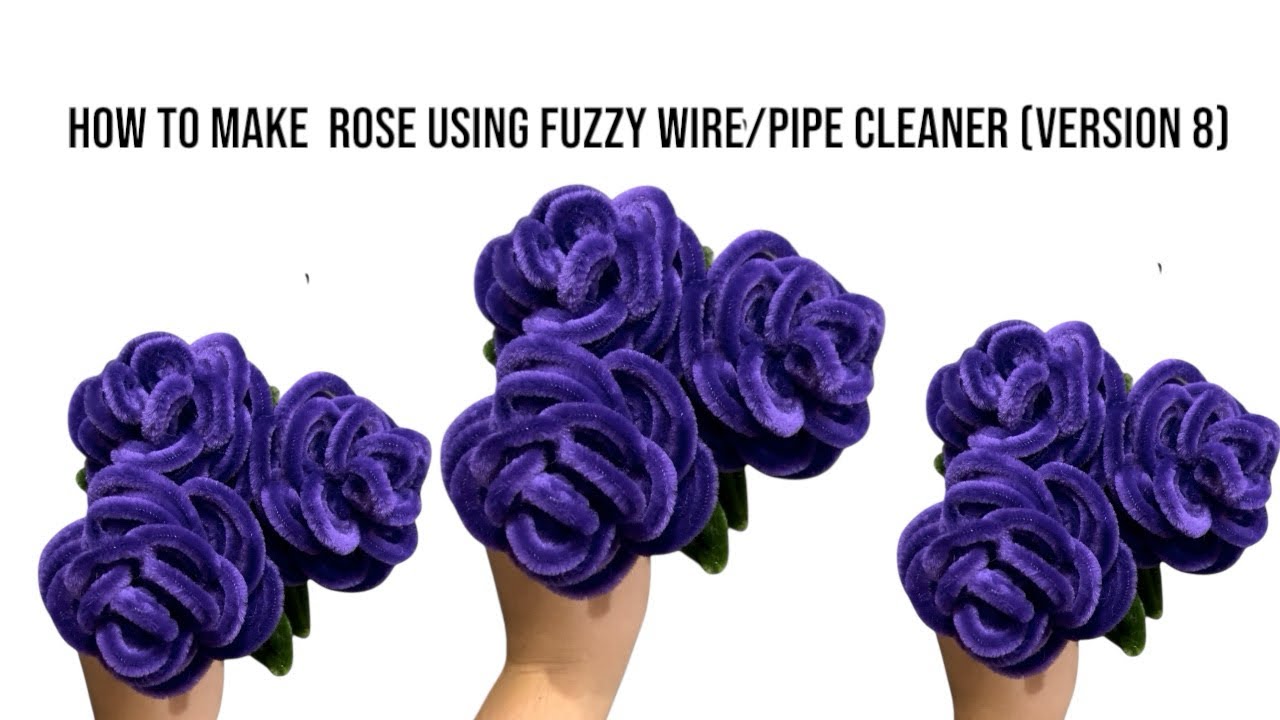 How to make Rose/ Rose Tutorial using Pipe Cleaner/Fuzzy Wire/Chenille ...