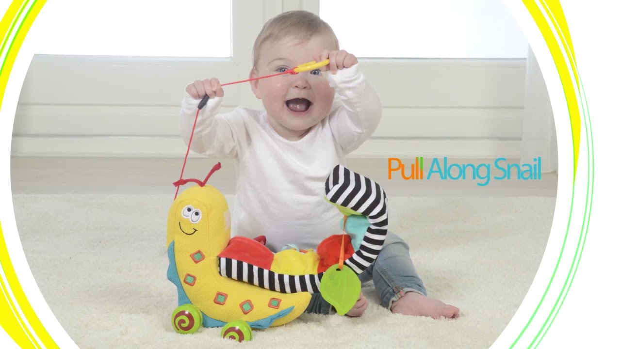 Dolce Pull Along Snail Activity Toy - YouTube
