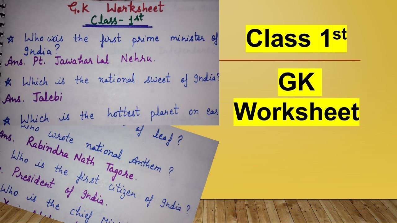 Class 1 GK Worksheet|GK Worksheetforclass 1| GK Questions&Answers ...