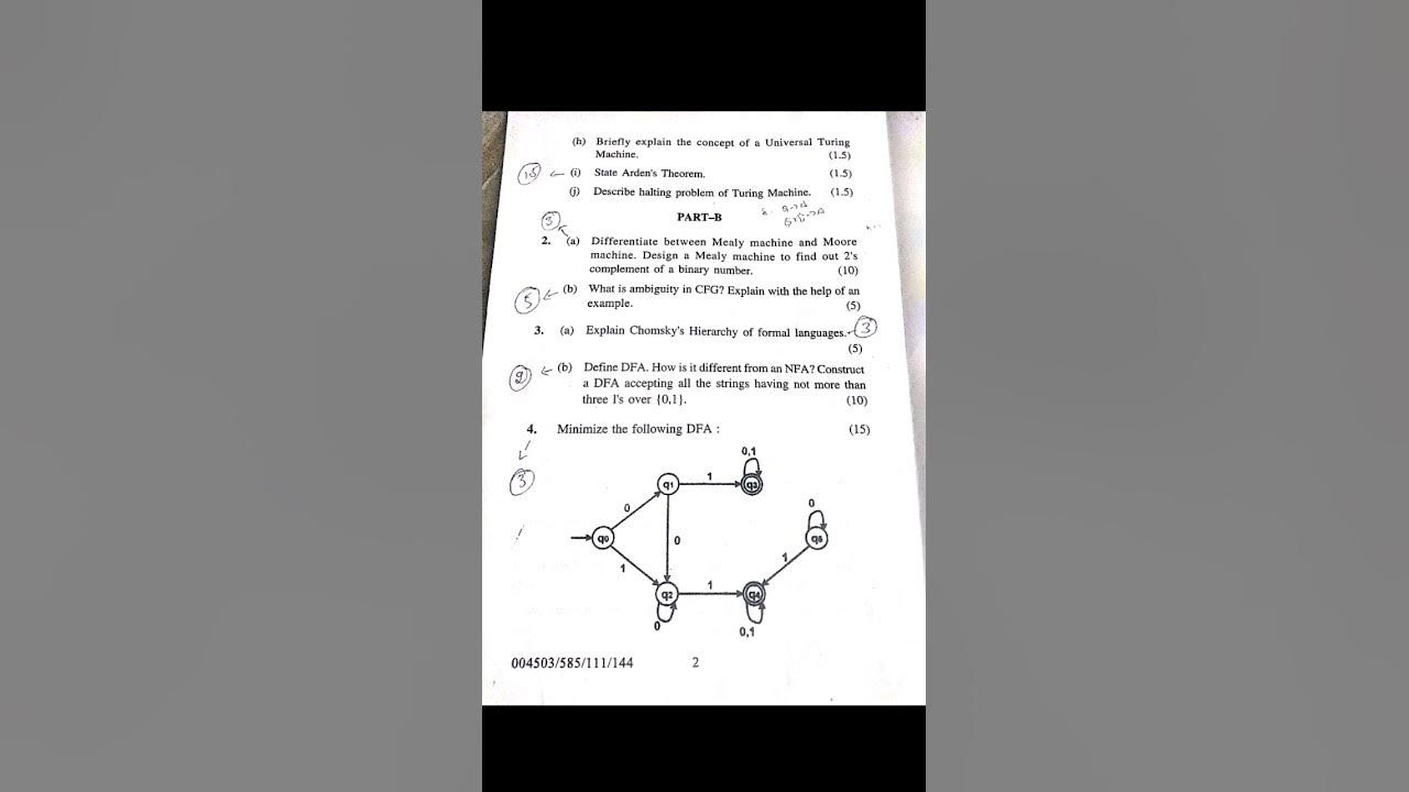 B.Tech(CSE), YMCA Previous year question paper of Formal Language &Automata(PCC-CS-506),5th Sem ...