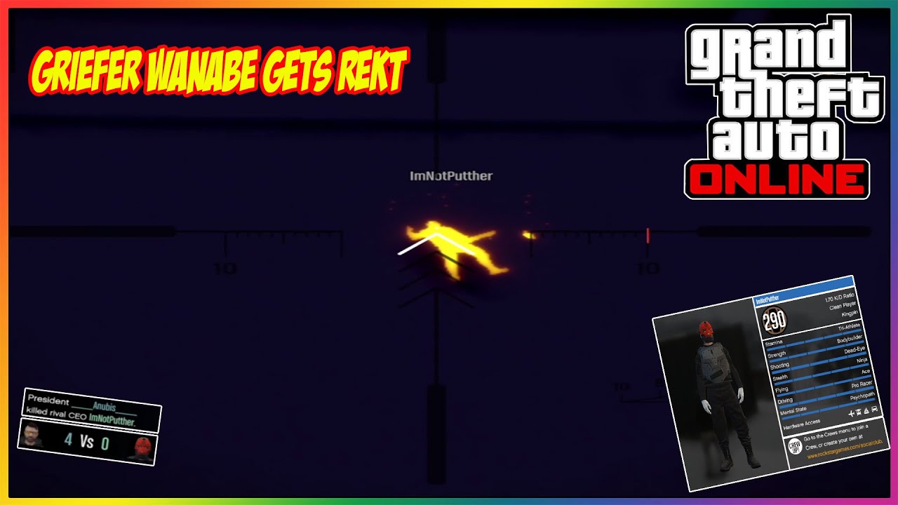 Full Red Blip Griefer Gets Rekt In A 1V1 That He Asked For GTA 5 Online ...