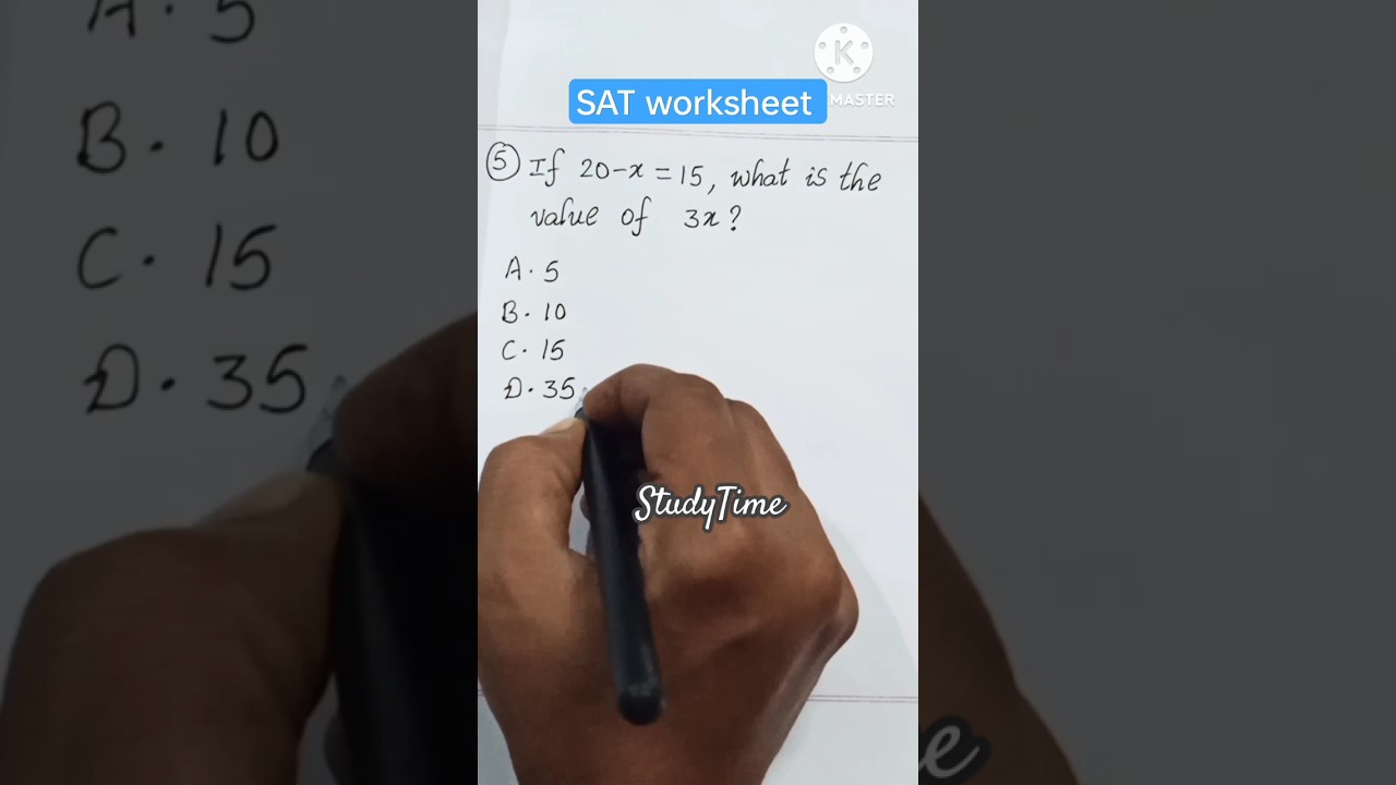 SAT worksheet || 5th problem || @StudyTime2168 - YouTube