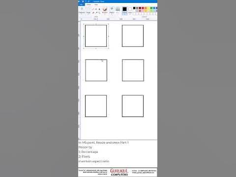 In MS paint, Resize and skew Part 1 - YouTube