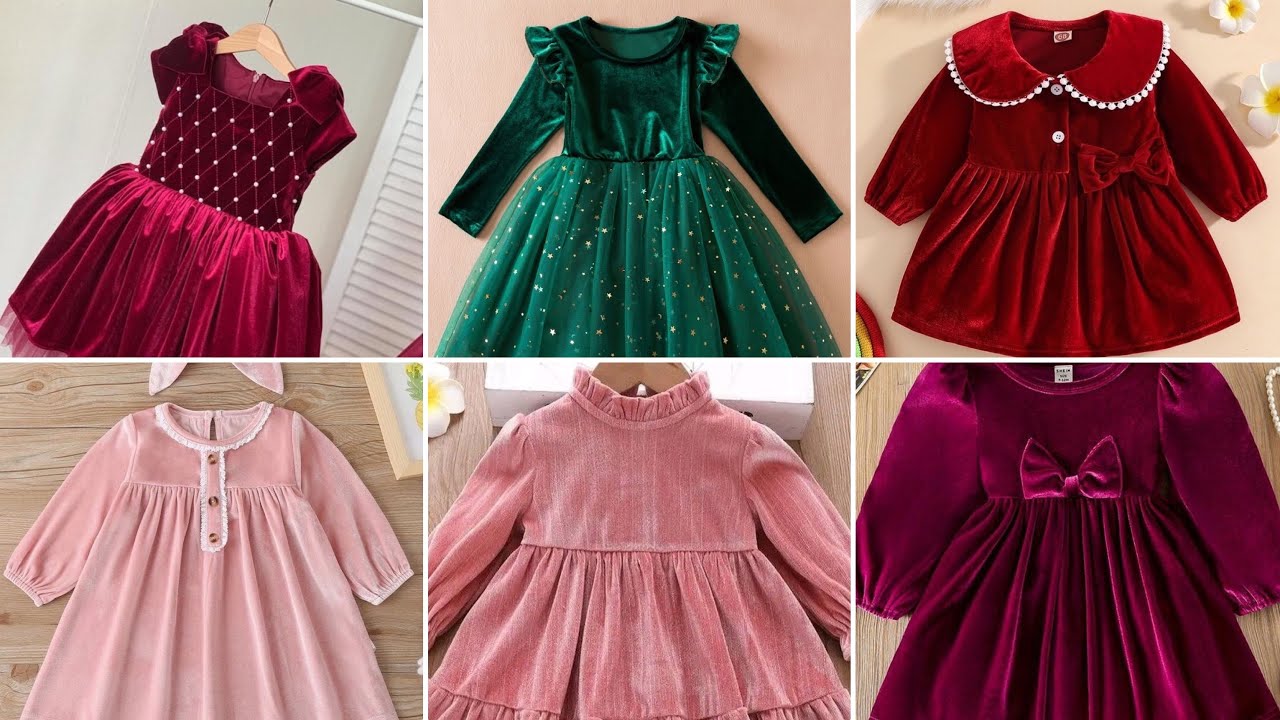 Latest Baby girl velvet frock designs 2024|Velvet frocks for girls ...