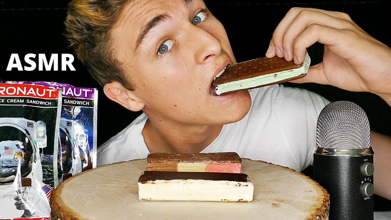 ASMR Eating Astronaut ICECREAM Space Food (Satisfying Crunching ...