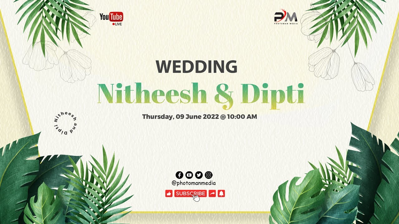 Watch Live Nitheesh 💕 Dipti Wedding Ceremony... - YouTube