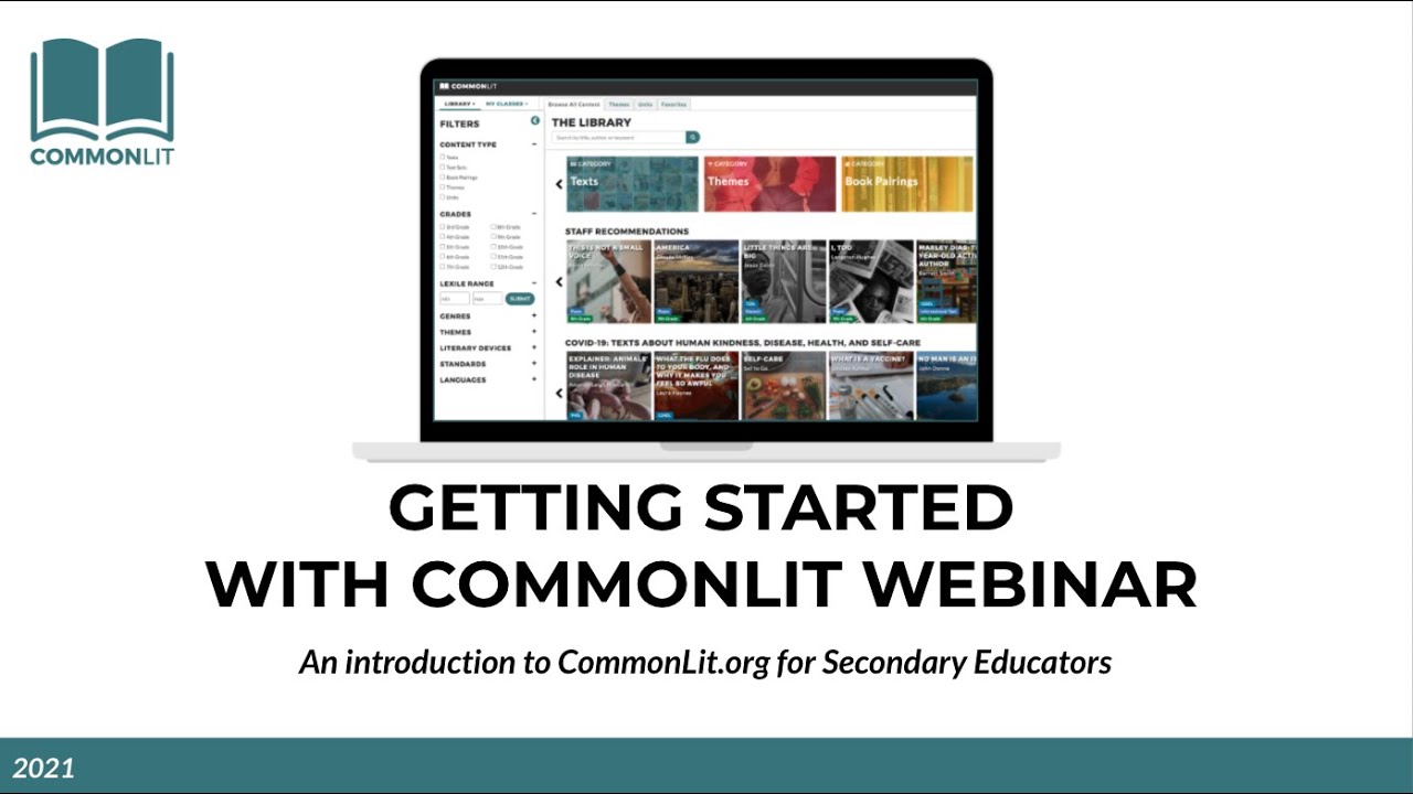 Getting Started with CommonLit for Secondary Educators (Grades 6-12 ...