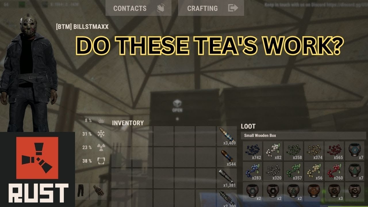 RUST...Trying out the tea's to see if they increase the mining and ...