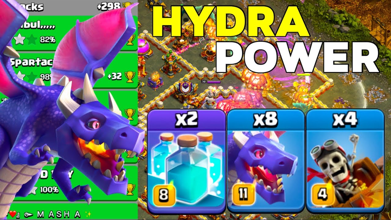 Ultimate Hydra Guide! TH16 Dragon & Dragon Rider Hydra Wrecking Legend ...