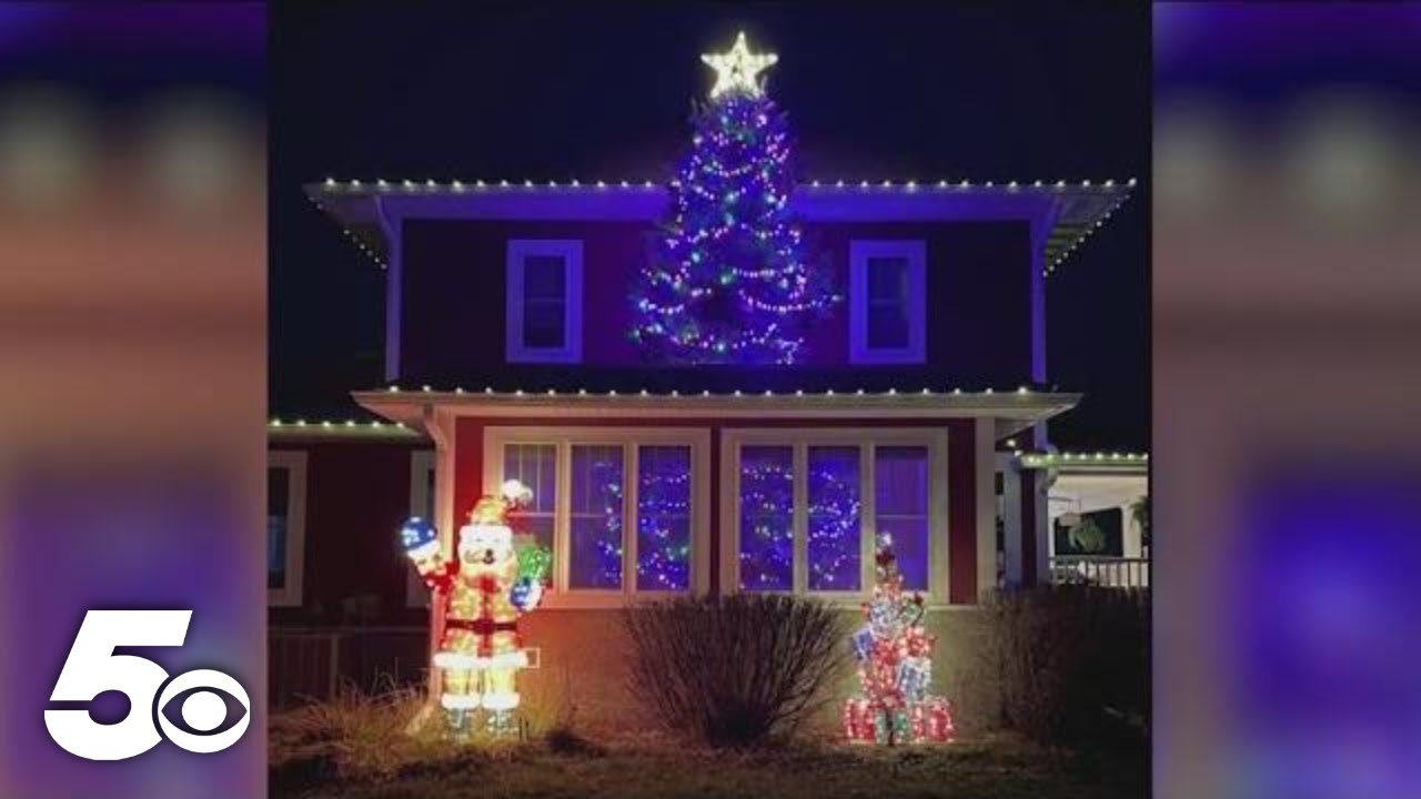 Unique Christmas tree appears to go through an Iowa house - YouTube