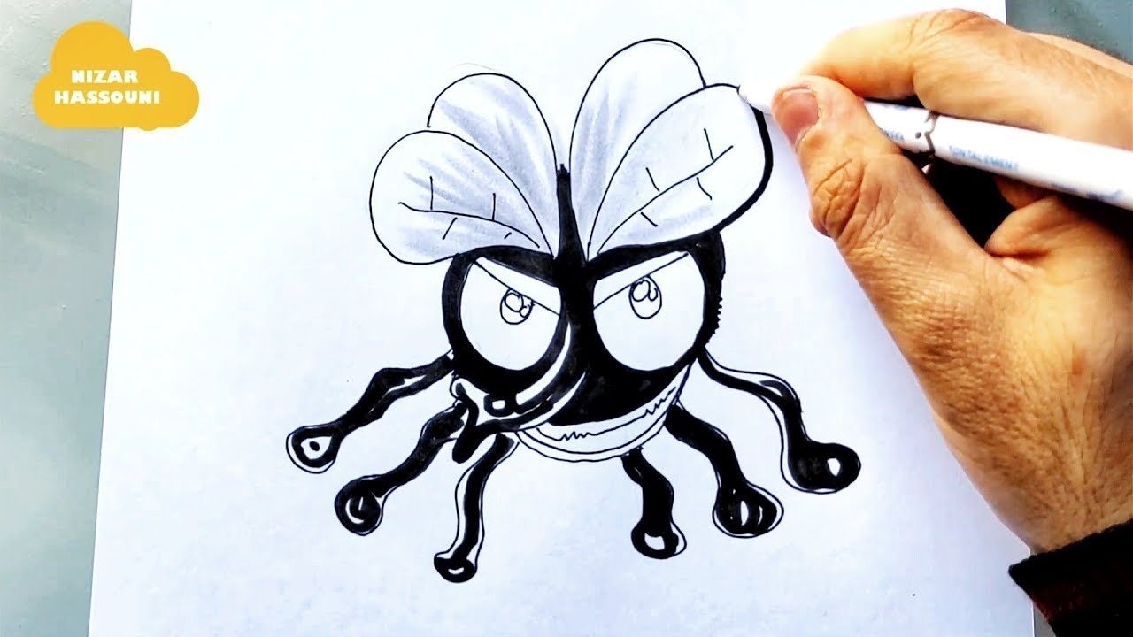 Comment dessiner une mouche facilement - YouTube