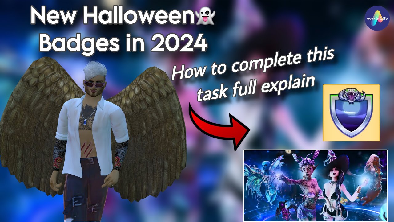 Avakin Life New Halloween 🎃 Badges in 2024 l New place The Grand Witch ...