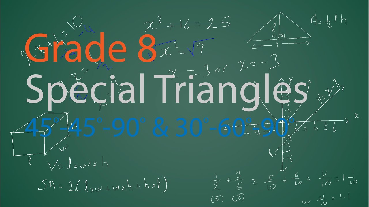 Special triangles ( 45-45-90 & 30-60-90 ) - YouTube