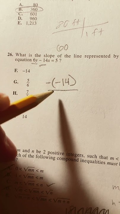 SAT/ACT slope and linear lines and functions - YouTube