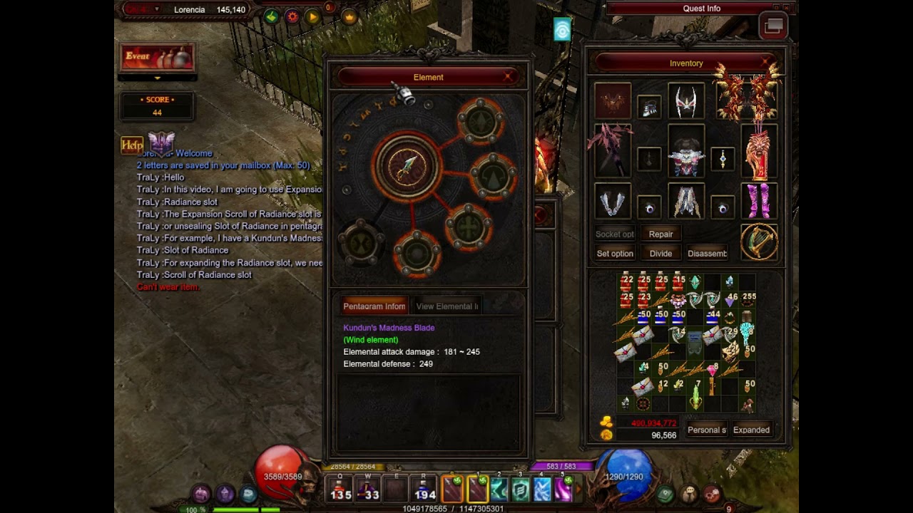Using Expansion Scroll of Radiance slot - Mu Online - YouTube
