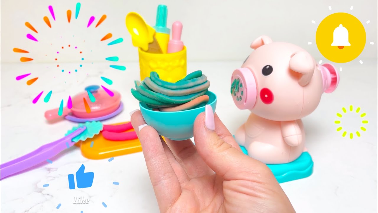 Play-Doh Piggy Toy Craft Play Toddler Learning Time. Slime and Animal ...