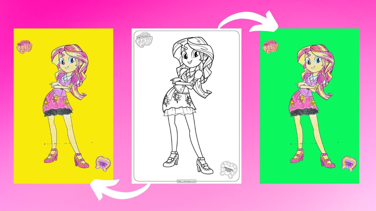 How to Color My Little Pony Sunset Shimmer Equestria Girl | Step-by ...