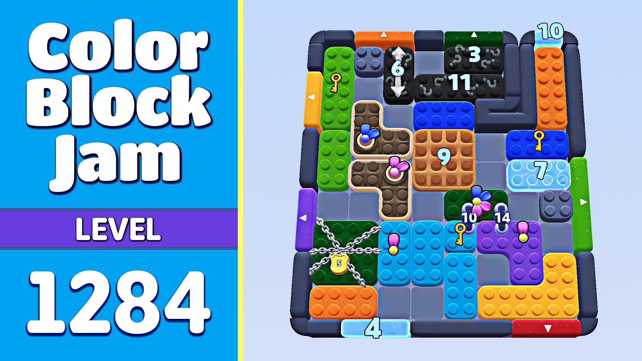 Color Block Jam Level 1284 (1285) | Every Puzzle Solved! 🎯 - YouTube