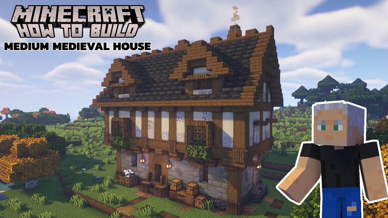 Minecraft House Tutorial: Medium Medieval House - Easy and Fast to ...