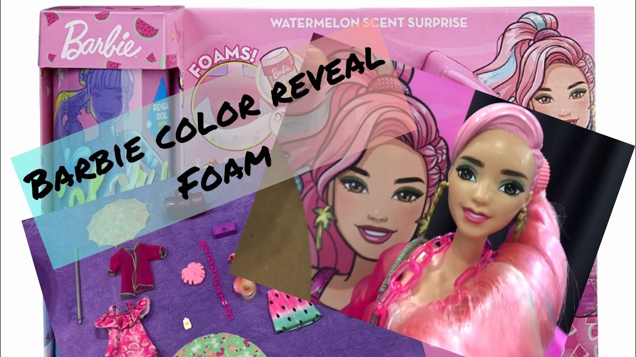 Watermelon Scent Surprise Barbie Color Reveal Foam - YouTube