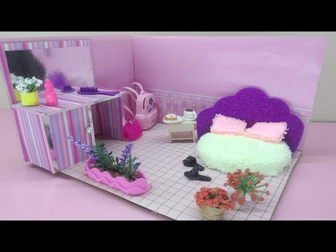 Minyatür barbie odası | Minyatür ev yapımı | Minyatür barbie eşyaları | Diy | Everything is pink|