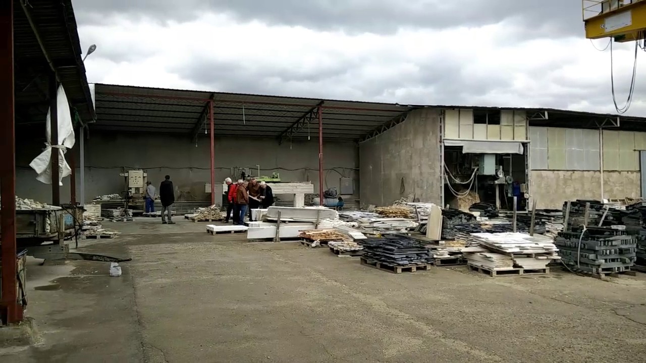 The cutting, sawing and processing of marble at Istok Mermer, Kocani ...