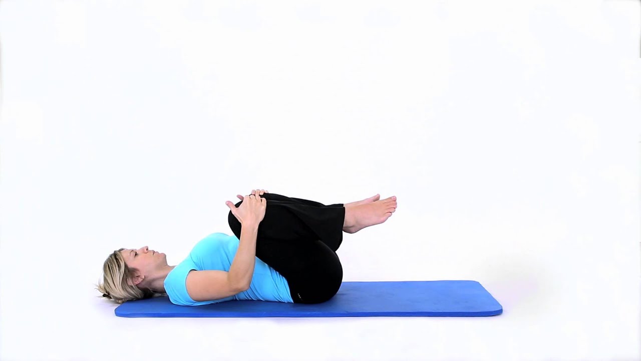 Pregnancy Exercises - Yoga Back Release Knee Hugs - YouTube