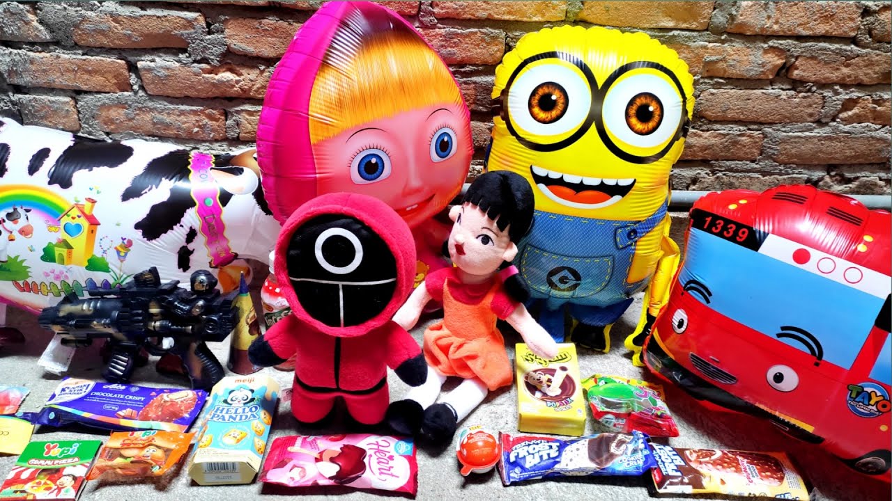 Permen yupi, es krim, sapi, balon Minions, agar jelly Dino, surprise ...