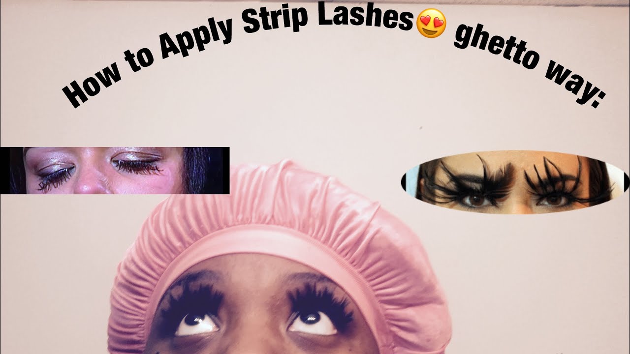 HOW TO APPLY LASHES THE GHETTO WAYY😍(weird noises in the background ...
