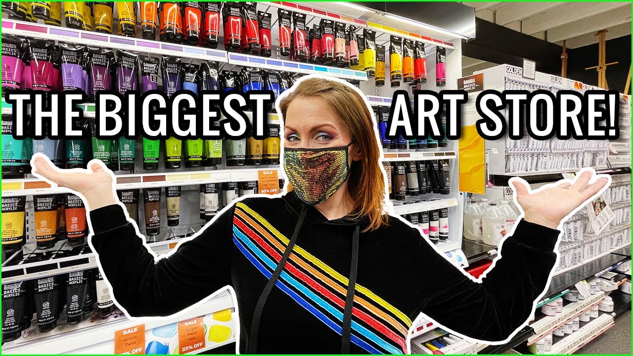 Shop with me! THE BIGGEST ART SUPPLY STORE and Art Haul! #biggest art ...