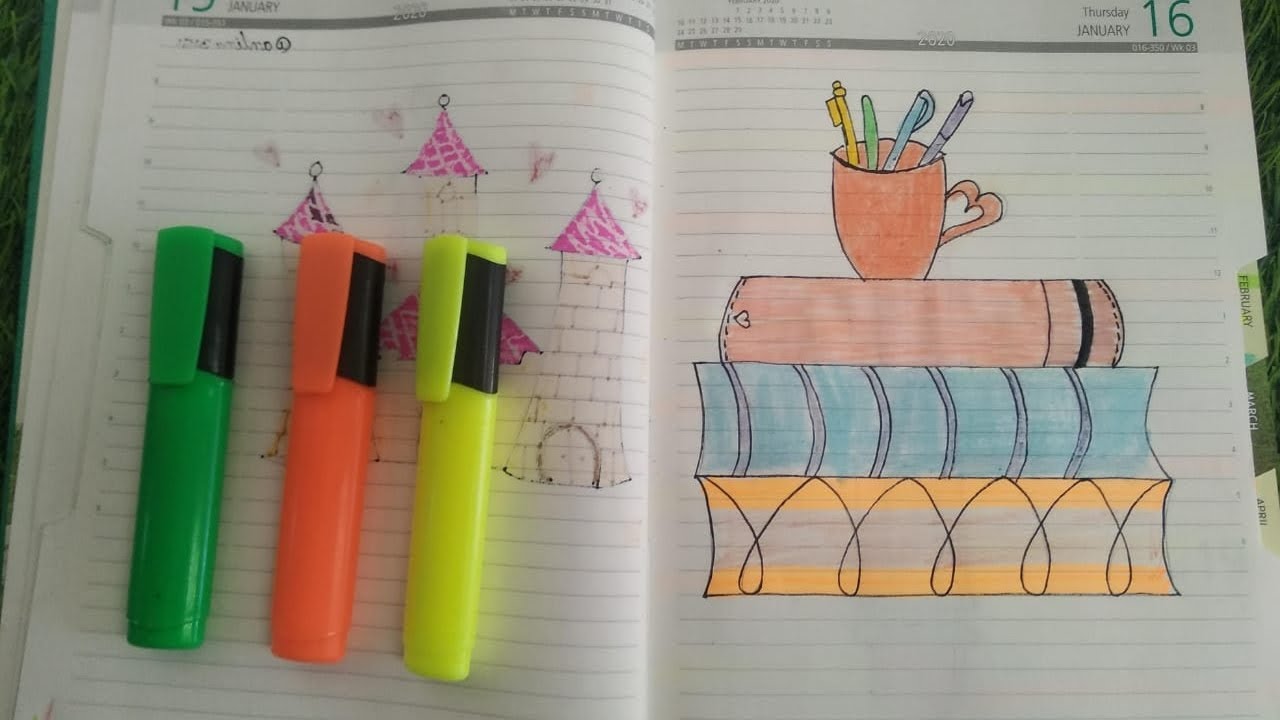 notebook page design idea#art #viral #drawing #art #shortvideos #antina ...