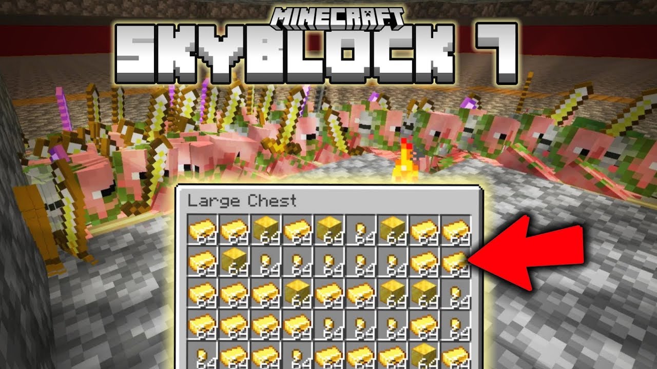 INFINITE GOLD in MINECRAFT SKYBLOCK! (Minecraft Skyblock #7) - YouTube