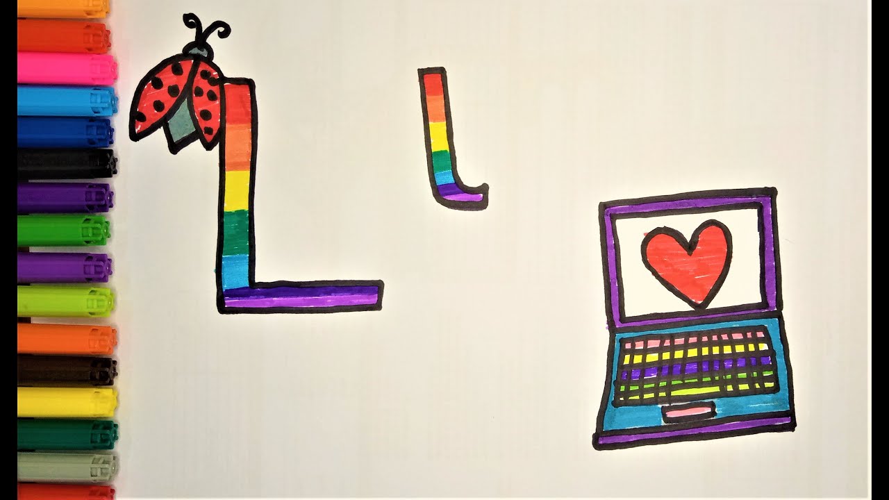 Learn alphabet L laptop Easy Step by Step - YouTube